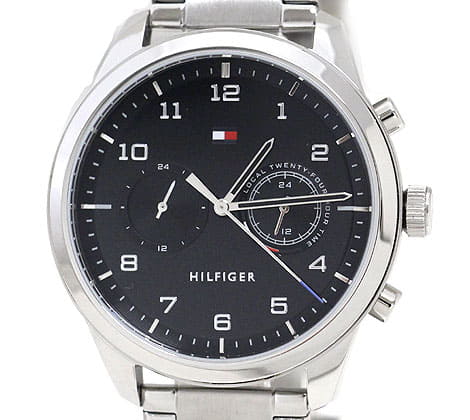 [New]TOMMY HILFIGER tomihirufiga 1791784 mens analog quartz Silver X ...