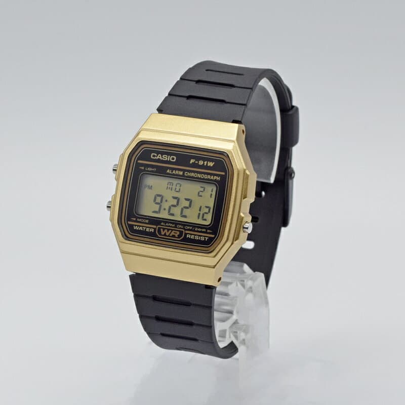 [New]CASIO digital F-91WM-9A metallic Gold ...