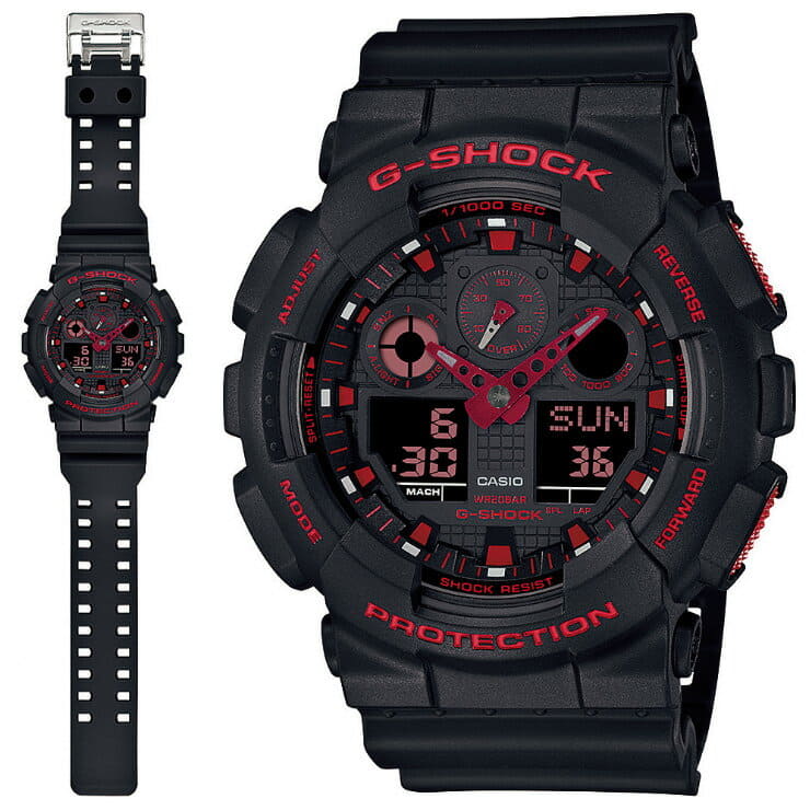 [New]Casio G shokkuigunaito red Black & red GA-100BNR-1AJF CASIO G ...