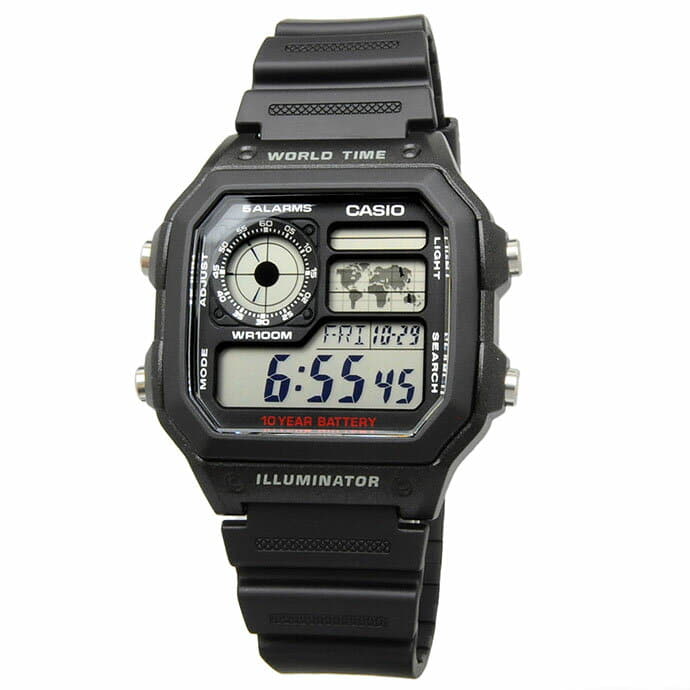 [New]CASIO Casio clock world time digital mens AE-1200WH-1AV - BE ...