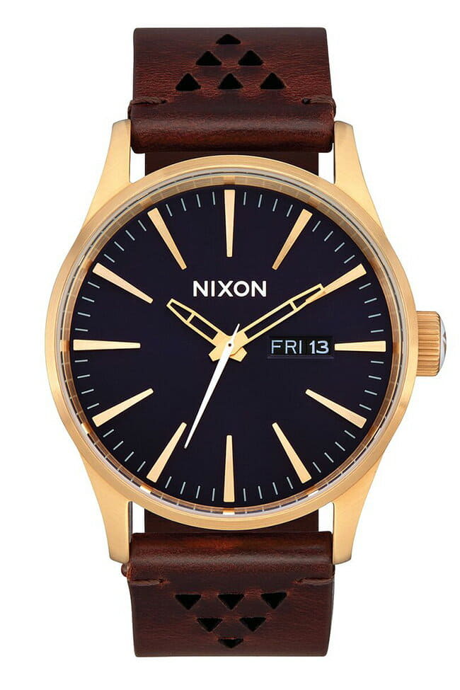 [New]There is up to 5,000 ! NIXON NIXON watch mens Sentry leather Gold ...