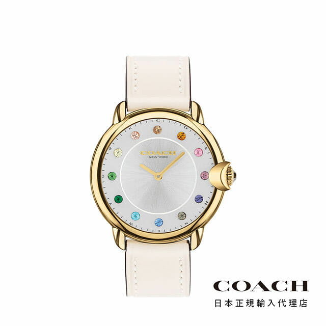 [New]It is white gold round beauty on coach COACH Arden 36mm round GP ...