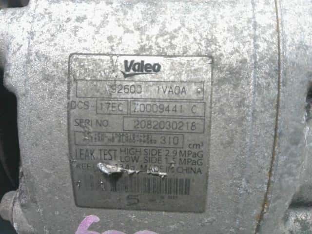 [Used]A/C Compressor NISSAN Serena 2013 DAA-HC26 926001VA0A - BE ...