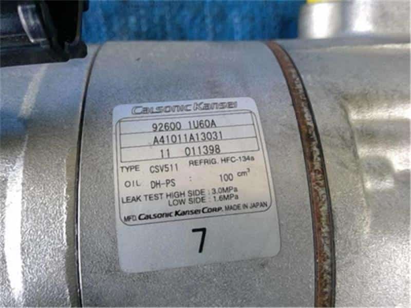 [Used]A/C Compressor NISSAN Bluebird Sylphy 2011 DBA-KG11 926001U60A ...