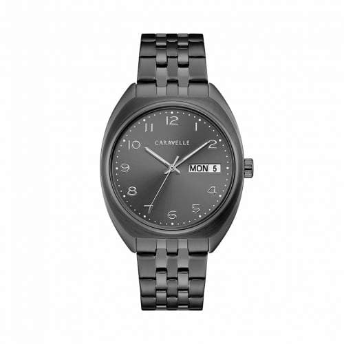 [New]Stainless silver steel clock gray gray gray WATCH GRAY CARAVELLE ...