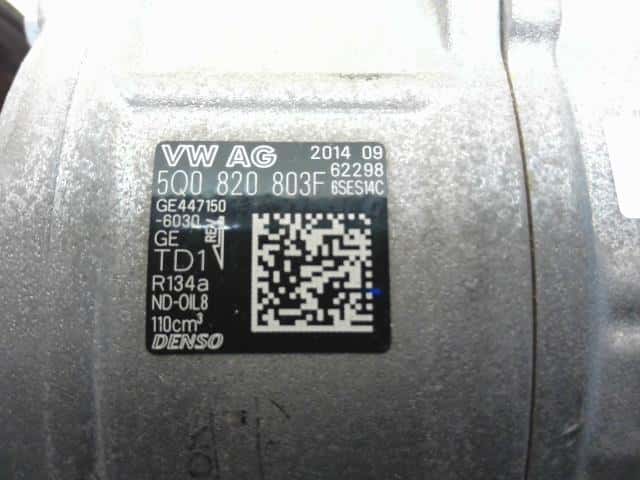 [Used]A/C Compressor VOLKSWAGEN Golf 2014 DBA-AUCPT 5Q0 820 803F - BE ...