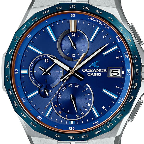 [New]November 18 release OCEANUS Manta manta blue hour OCW-S5000F-2AJF mens Electric wave solar ...