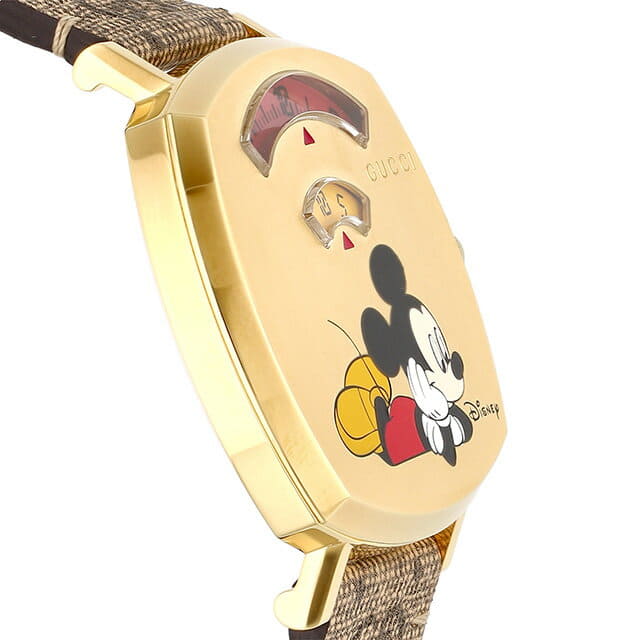 [New]Gucci grip quartz Ladies Mickey Mouse model Disney leather belt ...