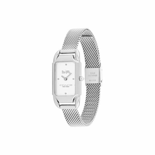 [New]Coach COACH Kay D Tank SS mesh bracelet silver-white satin dial ...