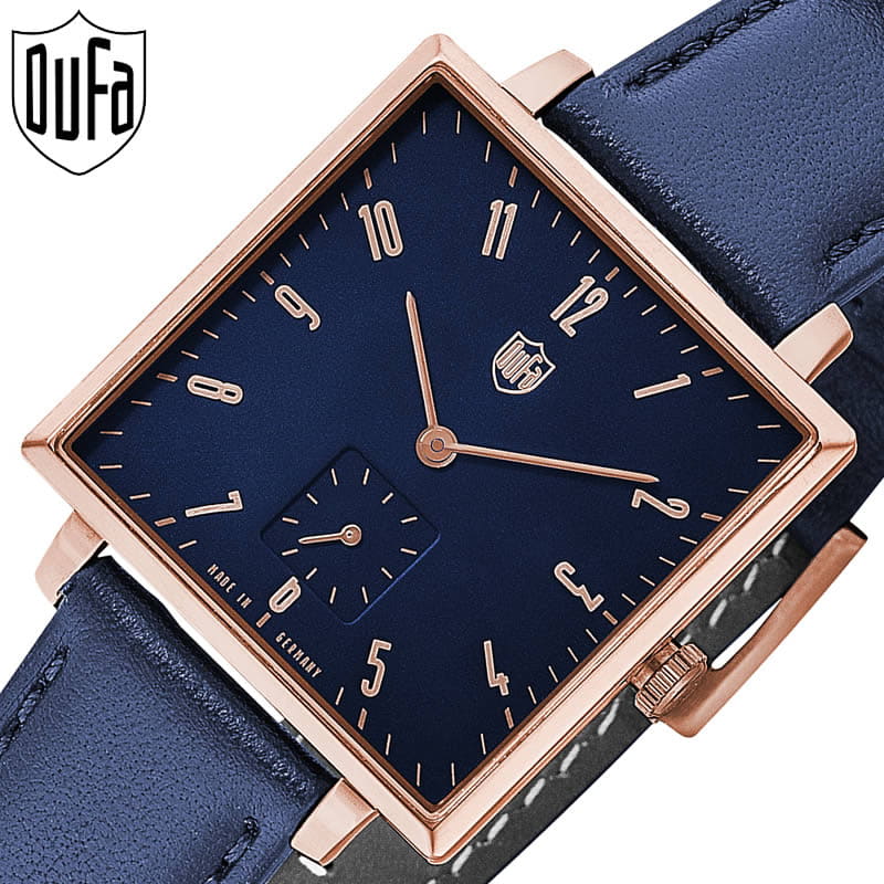 [New]duffa DUFA clock DUFA duffa clock Gropius square Gropius Square mens Navy DF-9025-02 ...