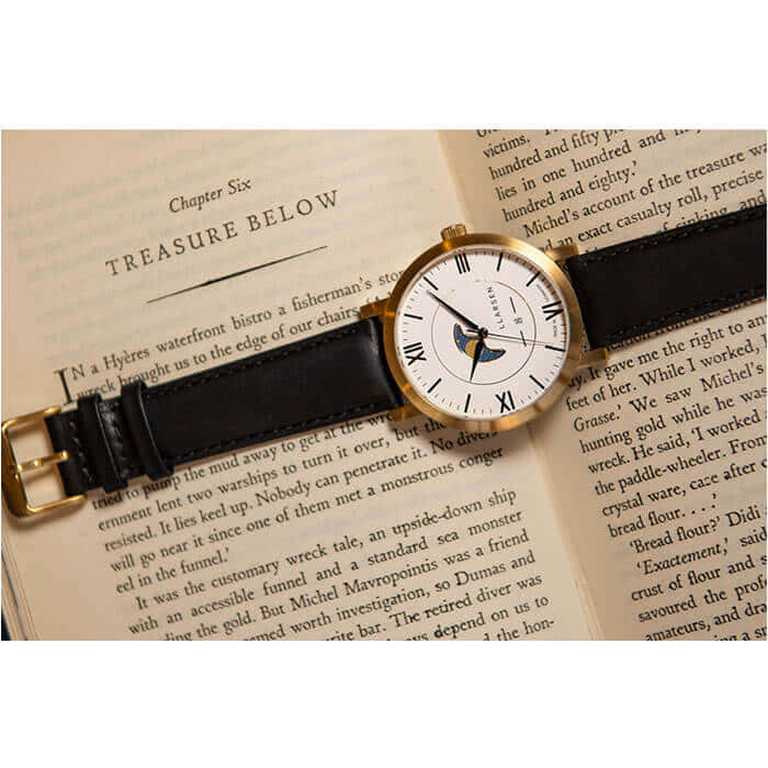 [New]erurasen LLARSEN clock Hugo HUGO mens white LL180GWCL moon phase ...