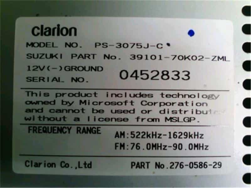 [Used]Audio Player SUZUKI Wagon R 2012 DBA-MH23S - BE FORWARD Auto Parts