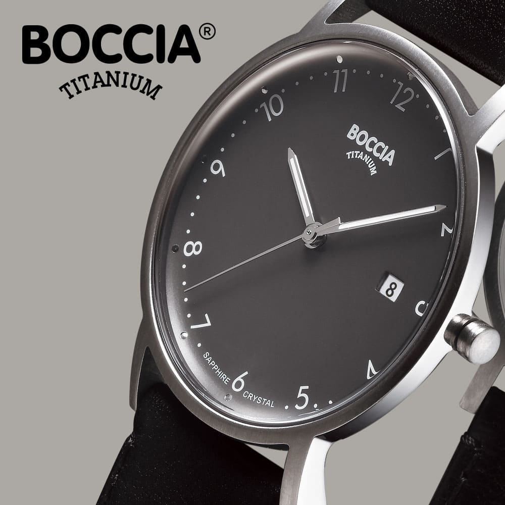 [New]botchia BOCCIA TITANIUM Slim Collection 3636-02 mens clock quartz ...