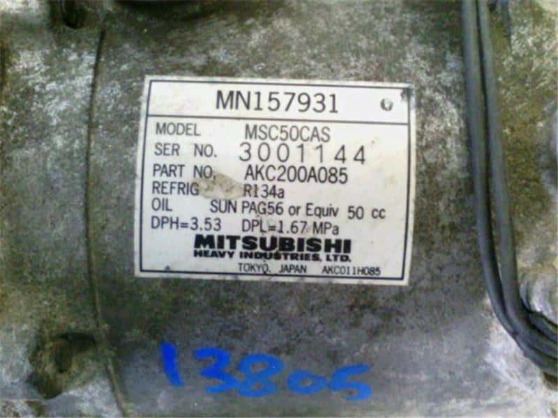 [Used]A/C Compressor MITSUBISHI Ai 2006 CBA-HA1W MN157931 - BE FORWARD ...