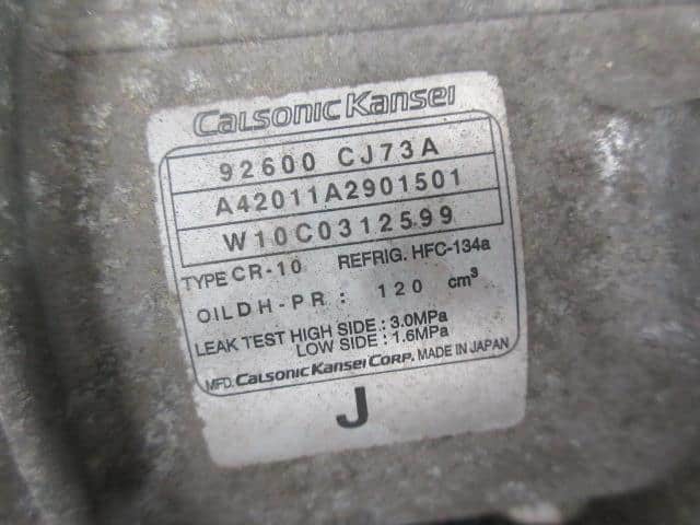[Used]A/C Compressor NISSAN Nv200 vanette 2010 DBF-VM20 92600CJ73A - BE ...