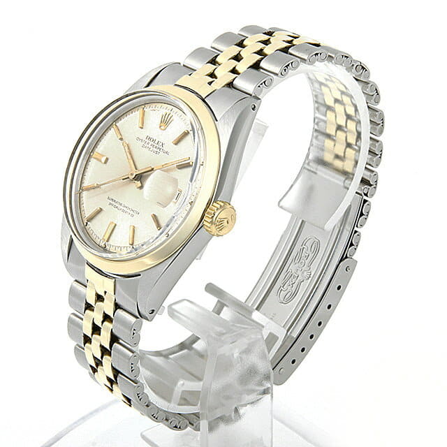 [New]up to 30,000 yen & ROLEX date just 1600 Silver bar five lines ...