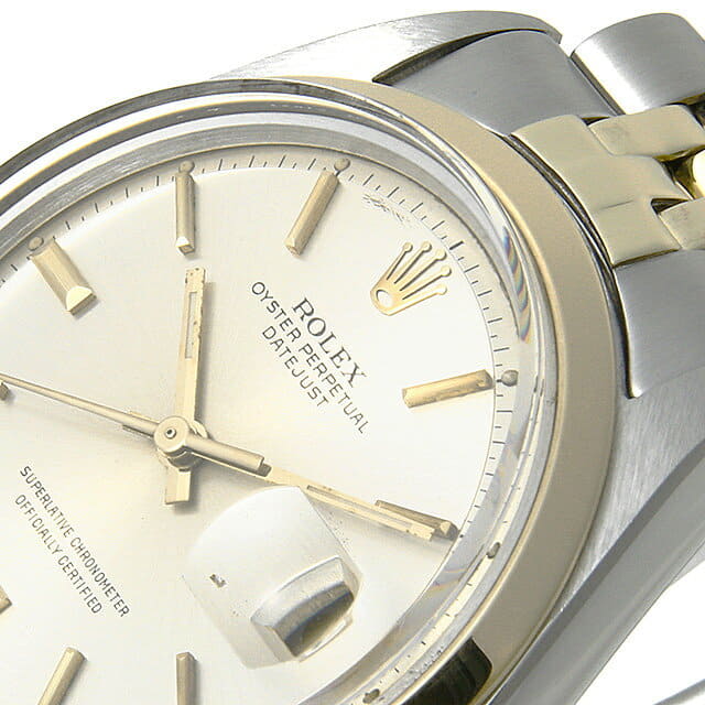 [New]up to 30,000 yen & ROLEX date just 1600 Silver bar five lines ...
