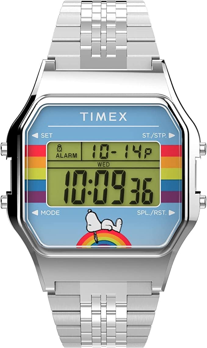 [New]TIMEX Timex quartz T80 34mm Peanuts Pride Snoopy TW2V61300 Silver ...