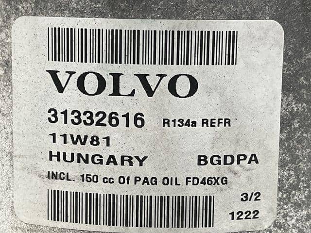 [Used]A/C Compressor VOLVO Volvo 60 series 2011 DBA-FB4164T 36012441 ...