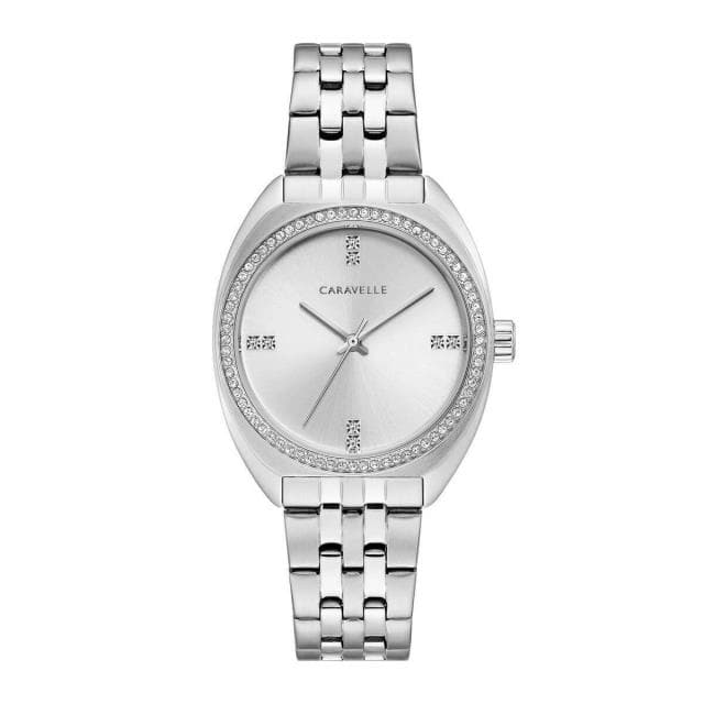 [New]Caravelle Women's Watch Silver Tone Dial Stainless Steel Bracelet ...