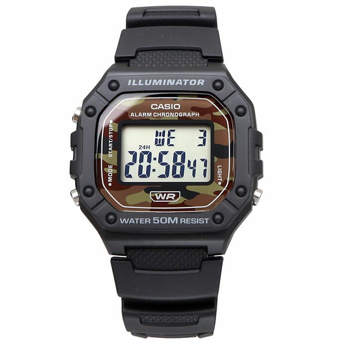 [New]It is all 2/4-2/11 article CASIO Casio clock digital military camouflage mens W-218H-5BV ...