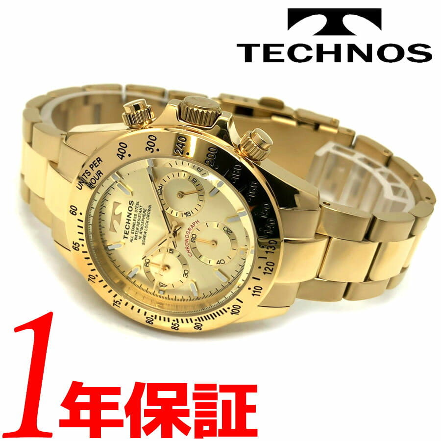 [New]TECHNOS TECHNOS mens Chronograph quartz T4684GC model analog Gold - BE FORWARD Store