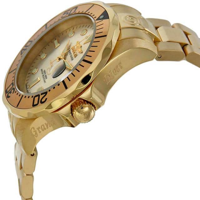 [New]Gold Invicta Men's Watch Pro Diver Automatic Champagne Dial Yellow ...