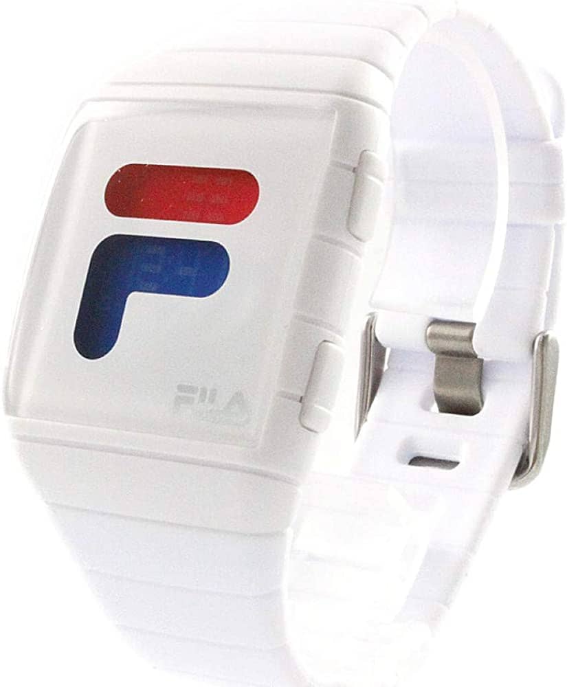 [New]Arm time FILA mens Ladies unisex white red blue FILASTYLE digital ...