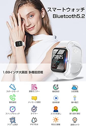 [New]Smart stopwatch Bluetooth5.2 1.69 inches receipt notice alarm ...
