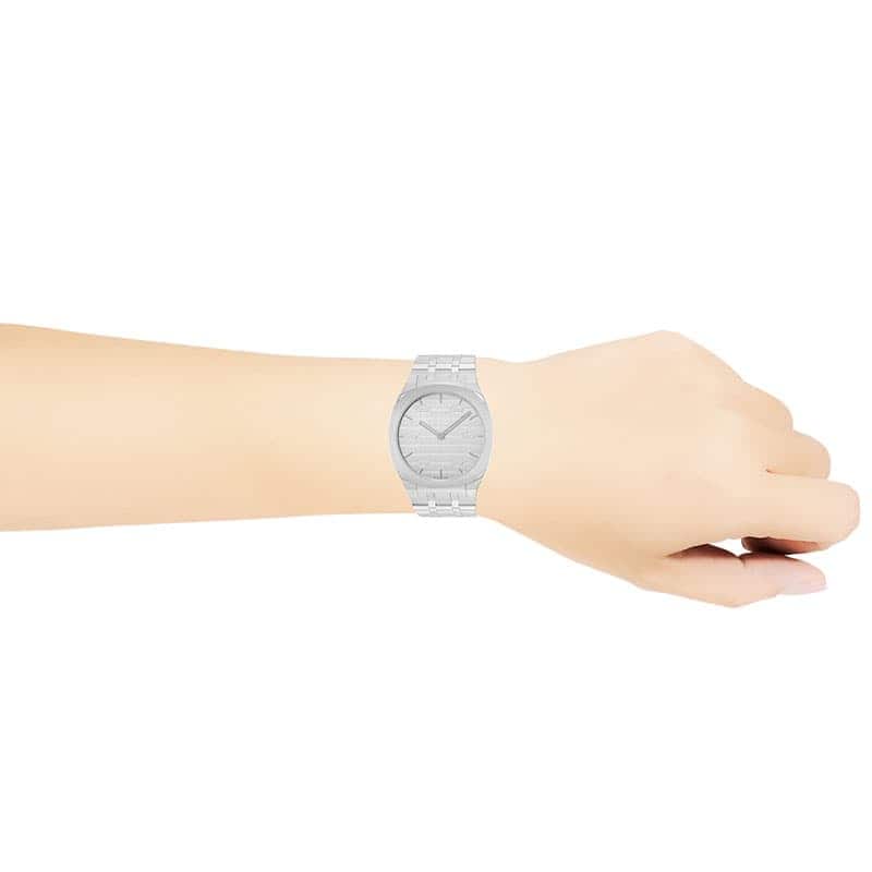 [New]Gucci GUCCI clock 25H unisex YA163407 Silver high quality - BE ...