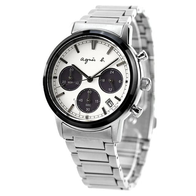 [New]Agnes b. SAM solar mens Panda agnes b. FCRD994 analog white white ...