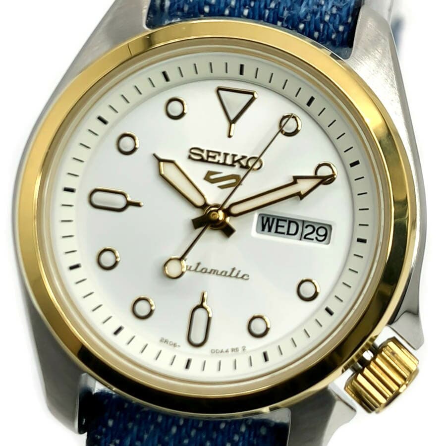 [New]our store Okayama denim belt attached to the genuine belt SEIKO 5 ...