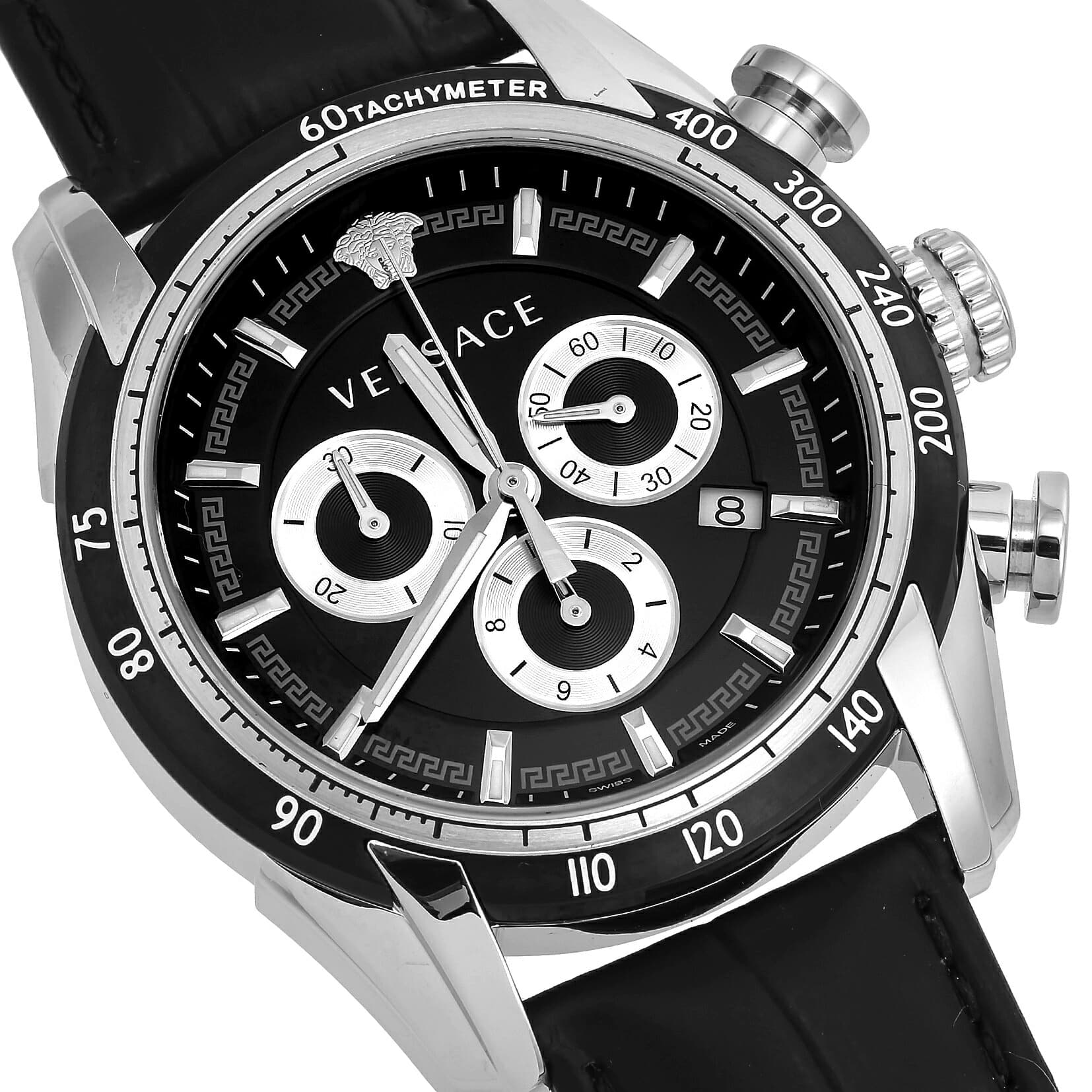 [New]\ & mobile member +5 time! VERSACE verusachie V-RAY kuo-tsumenzuburakku VEDB00118 clock ...