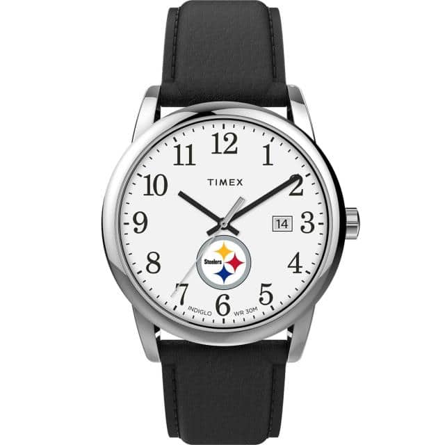[New]Timex Timex Hombres Facil Lector Steelers Plata Reloj Analogico ...