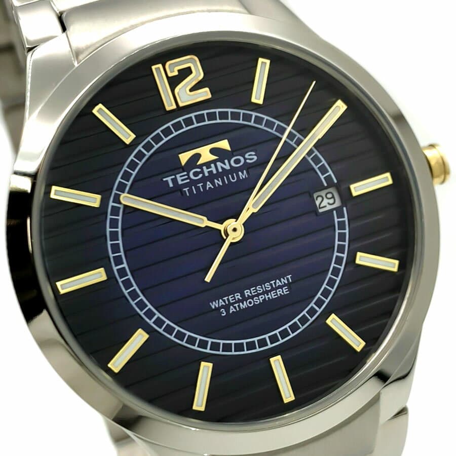 [New]TECHNOS TECHNOS mens Japan Quartz watch round 3 standard atmosphere waterproofing open ...