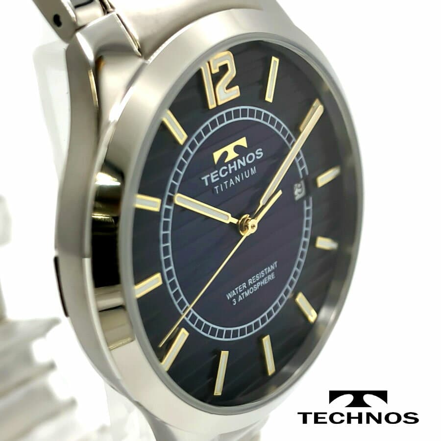 [New]TECHNOS TECHNOS mens Japan Quartz watch round 3 standard atmosphere waterproofing open ...
