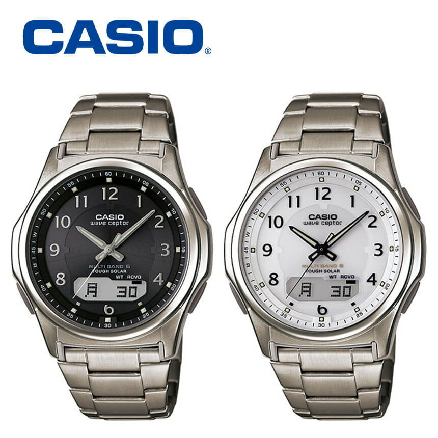 [New]★ mens solar radio time signal Casio CASIO titanium Electric wave ...