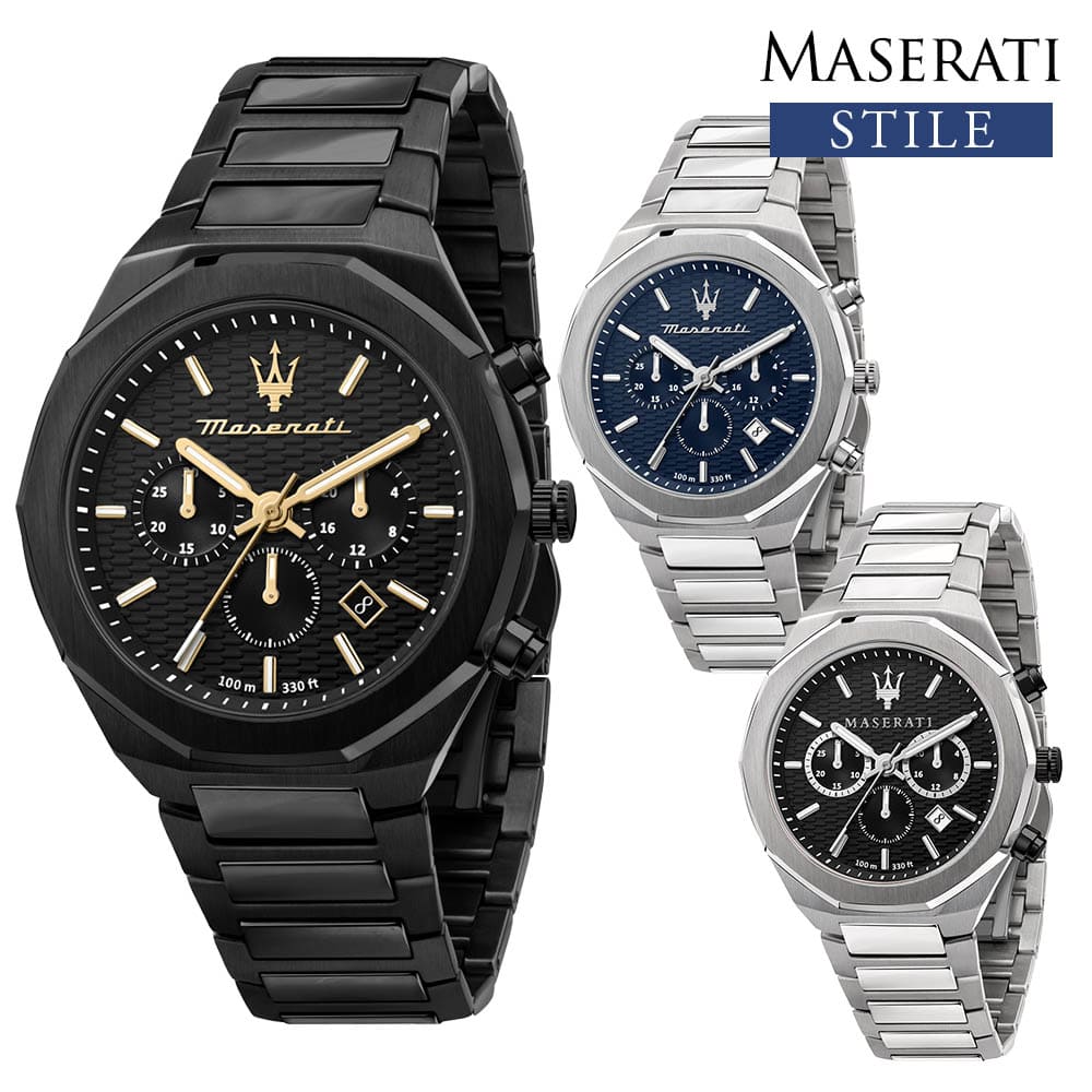 [New]P *5 time 3/21 Maserati MASERATI Chronograph STILE-style clock ...