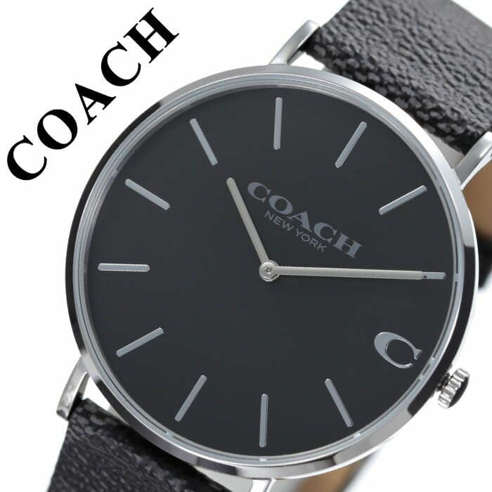 [New]Coach COACH clock coach clock COACH Charles Charles mens Black ...