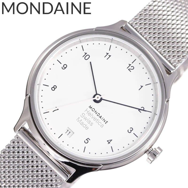 [New]Mon Dean MONDAINE clock Helvetica Helvetica mens white MH1.R2210 ...