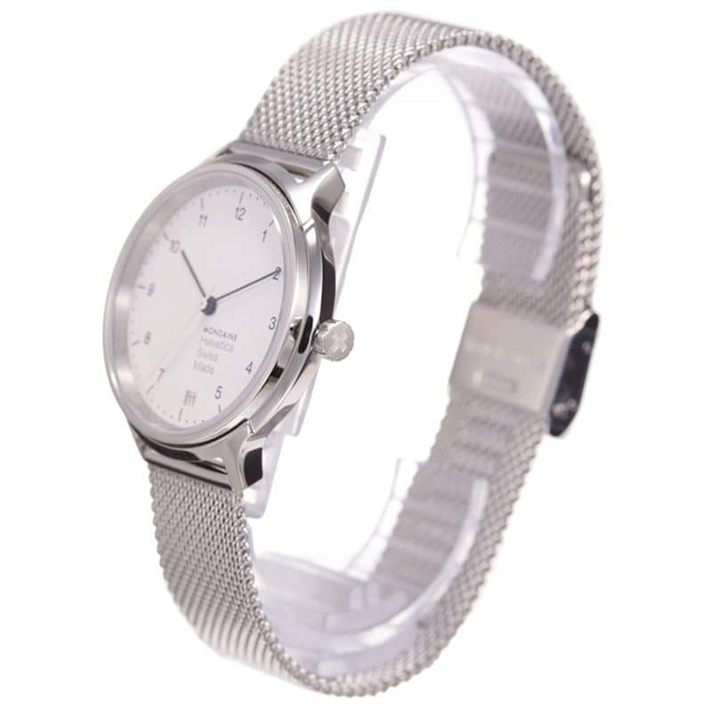 [New]Mon Dean MONDAINE clock Helvetica Helvetica mens white MH1.R2210 ...
