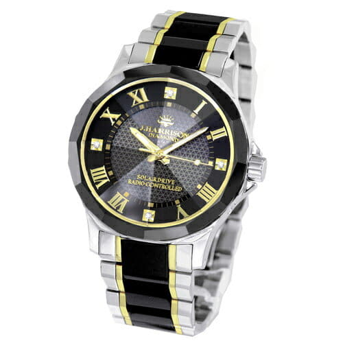 [New]Electric wave solar men's clock JH-1979MBK with J.HARRISON four ...