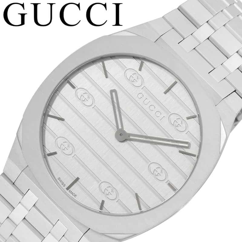 [New]Gucci GUCCI clock 25H unisex YA163407 Silver high quality - BE ...