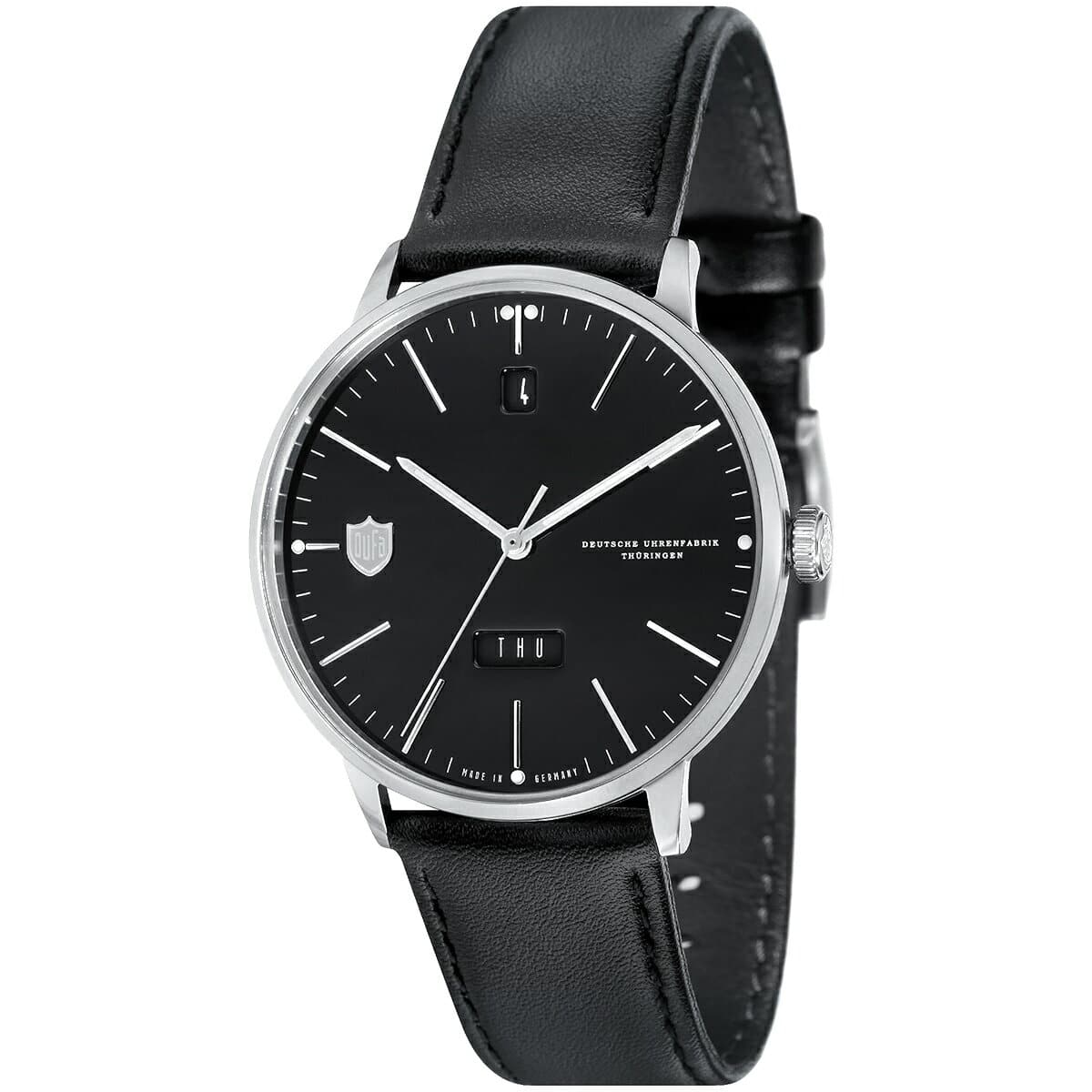 [New]DUFA duffa DF-9018-01 HANNES DAY-DATE clock mens Ladies Black ...