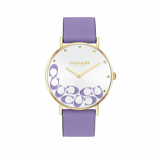 [New]Coach Ladies round purple purple Perry 36mm GP purple C silver ...