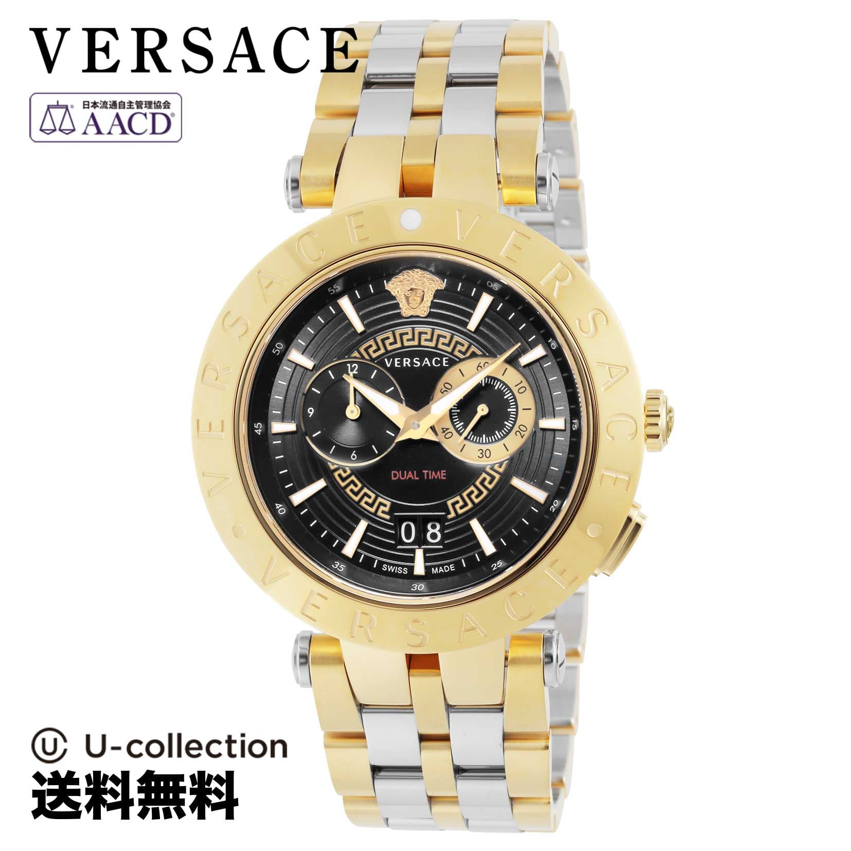 [New]\ shopping marathon! VERSACE verusachie V-RACE DUAL TIME menzukuo ...