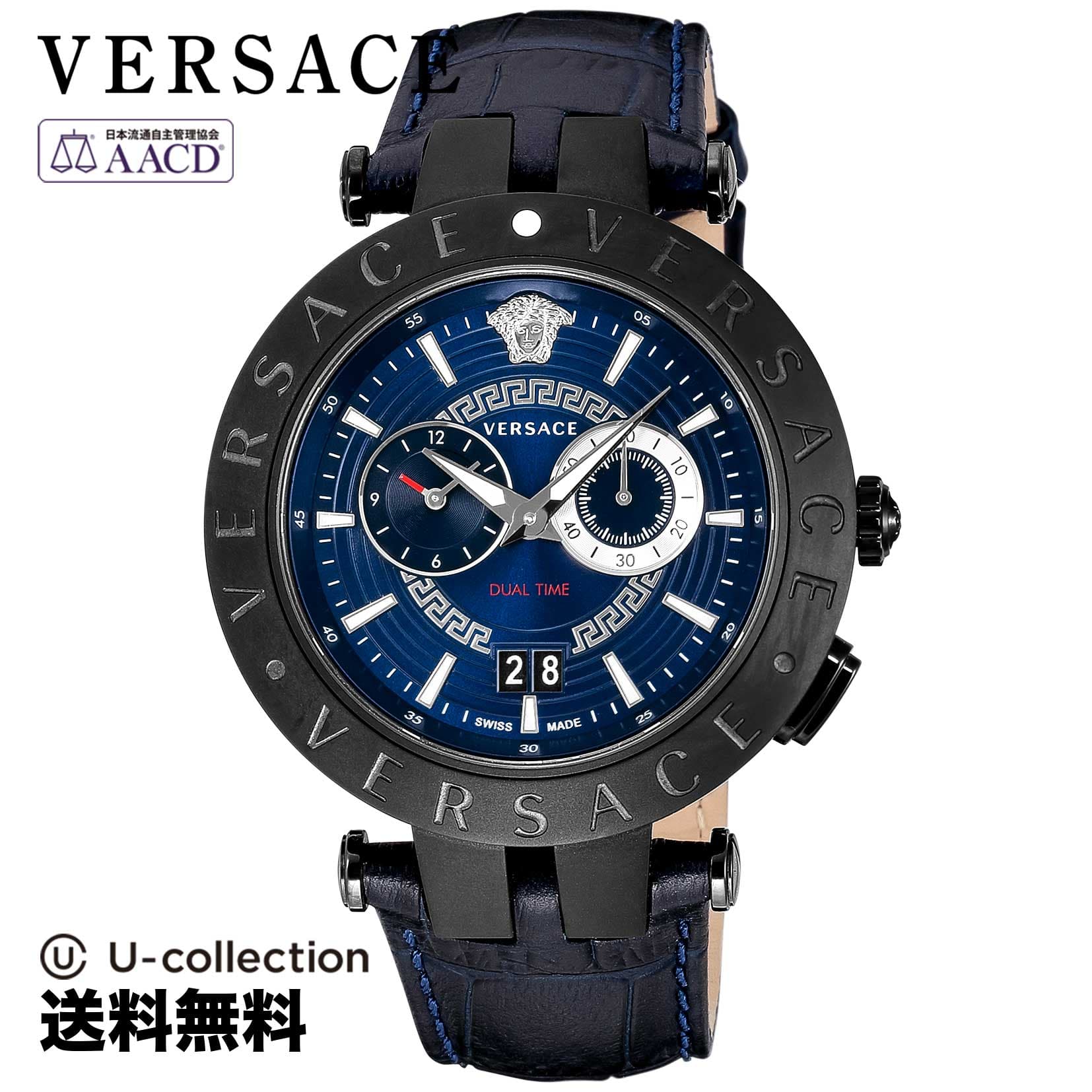 [New]\ shopping marathon! VERSACE verusachie V-RACE DUAL TIME menzukuo ...
