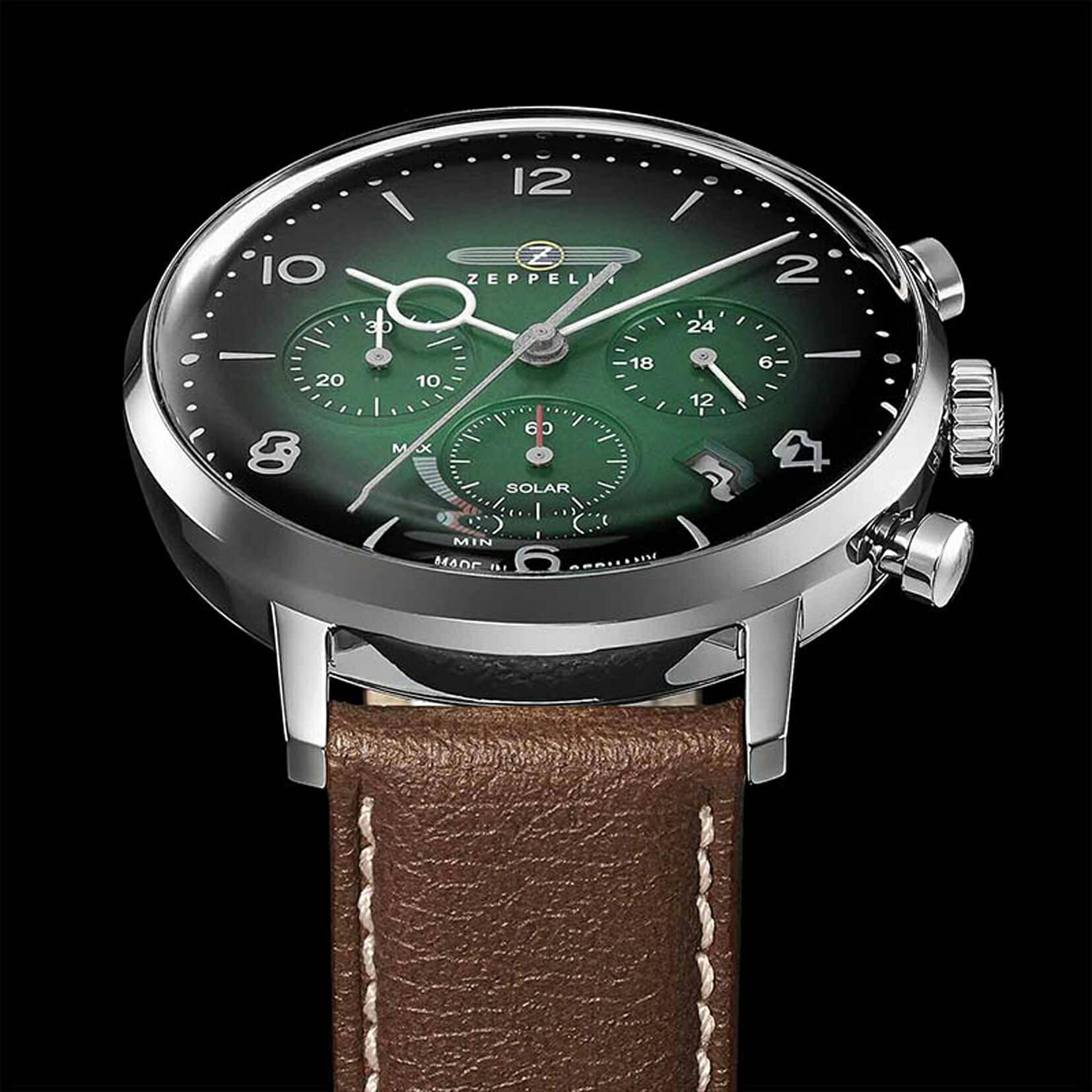 [New]ZEPPELIN Zeppelin HINDENBURG SOLAR solar quartz mens green 8086-4 ...