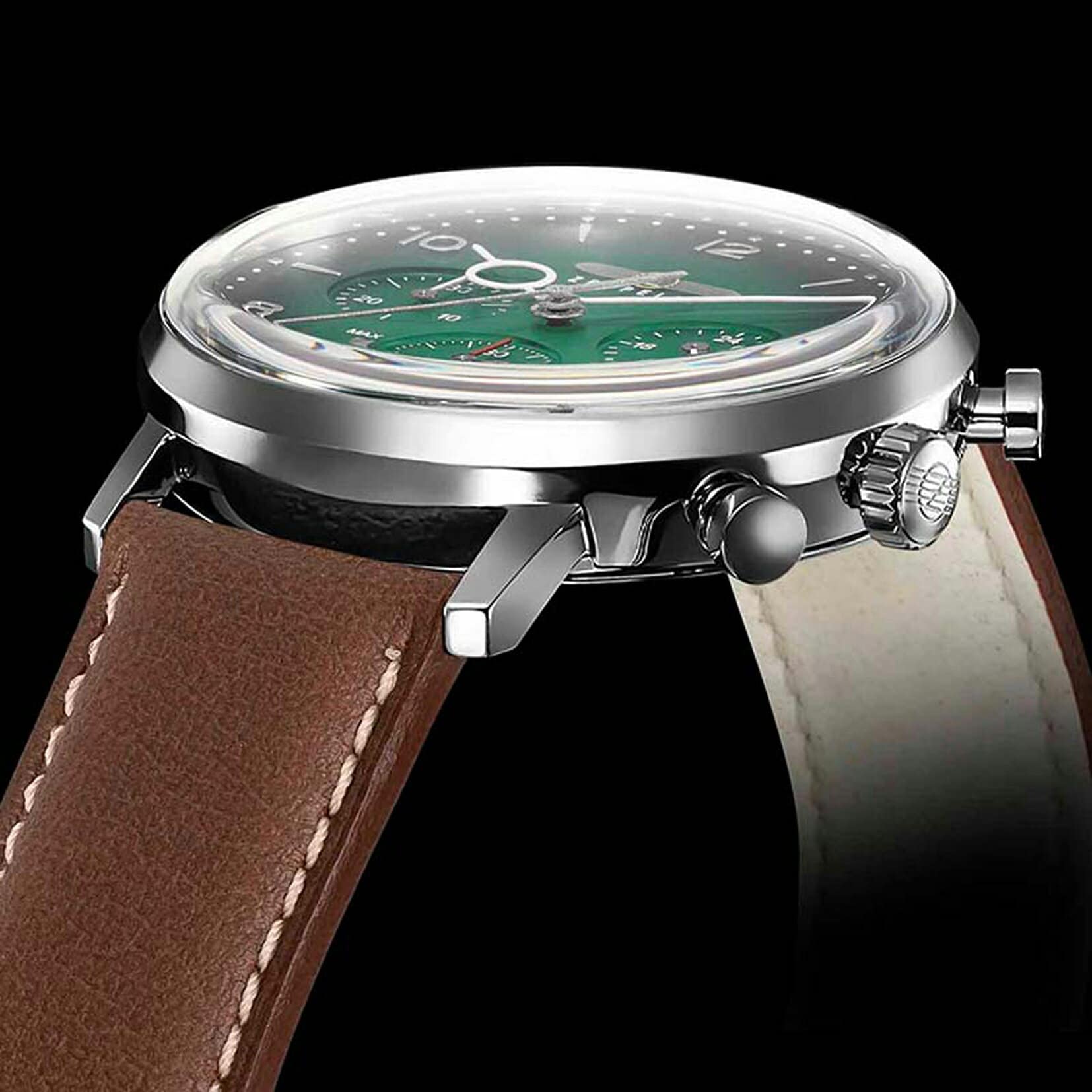 [New]ZEPPELIN Zeppelin HINDENBURG SOLAR solar quartz mens green 8086-4 ...