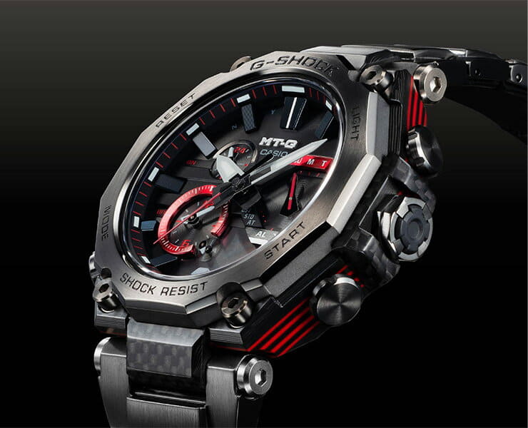[New]G-SHOCK Casio G-Shock MT-G Electric wave solar smartphone link carbon frame Black & red MTG ...